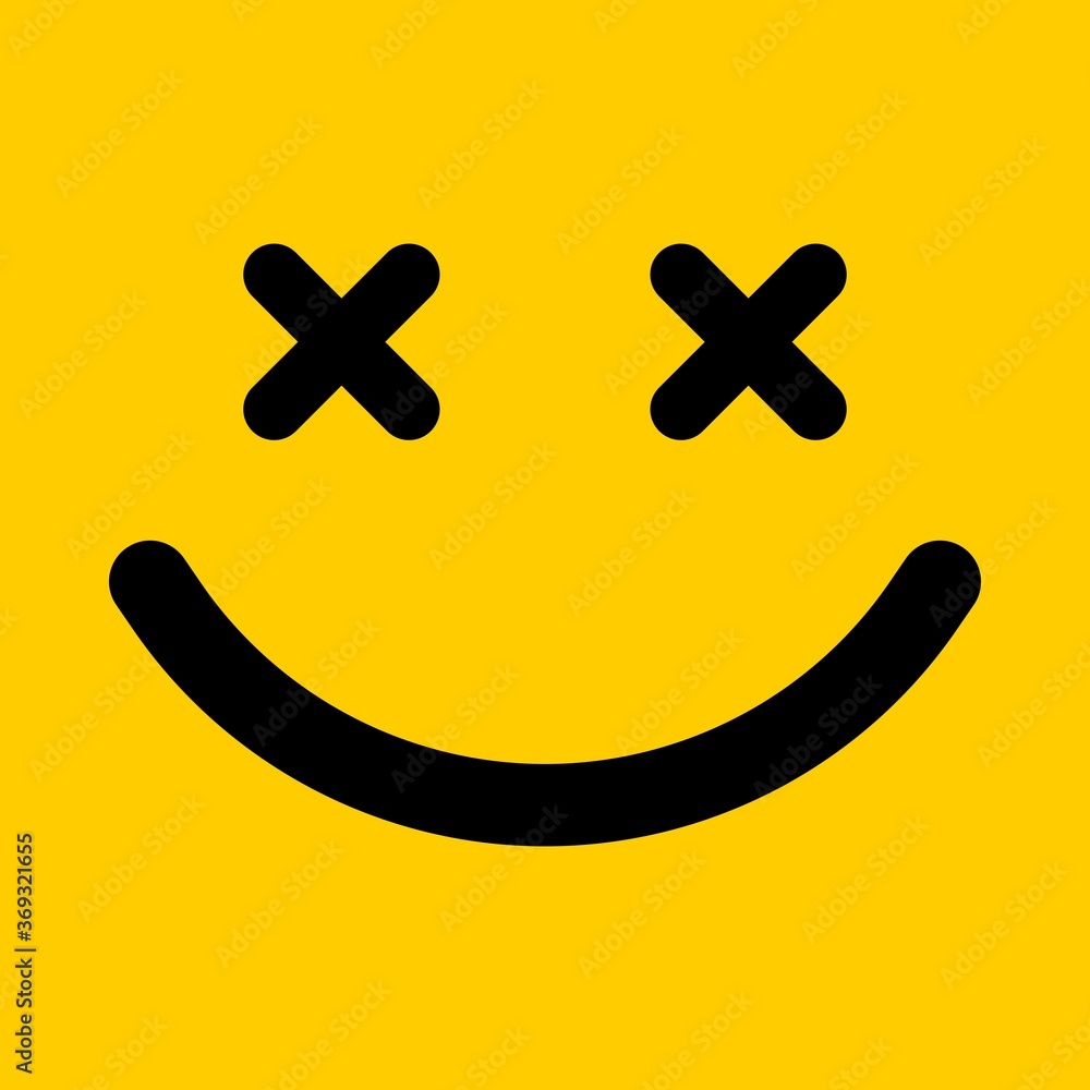 Happy smiley face illustration. Emoticon in outline style. Stock Vector ...