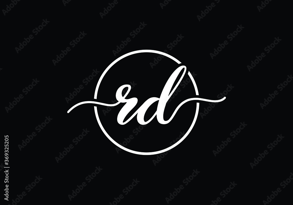 Initial Monogram Letter R D Logo Design Vector Template. R D monogram ...