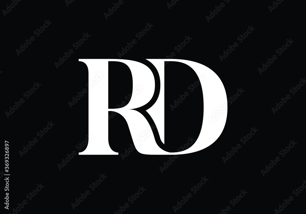 Initial Monogram Letter R D Logo Design Vector Template. R D monogram ...