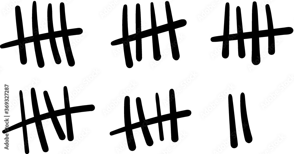 Tally marks count or prison wall sticks lines counter. Vector hash ...