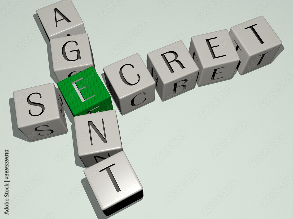 secret agent combined by dice letters and color crossing for the ...