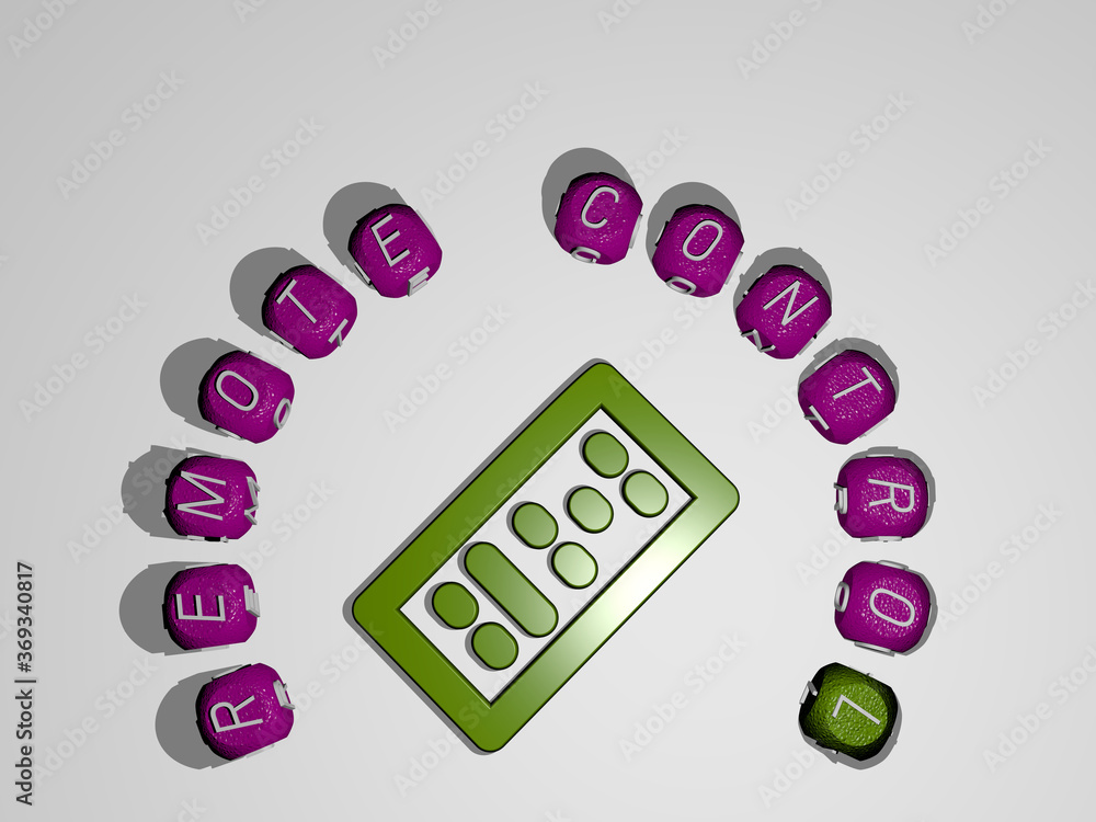 Illustrazione Stock 3D illustration of remote control graphics and text ...