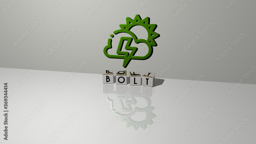 3D representation of BOLT with icon on the wall and text arranged by ...