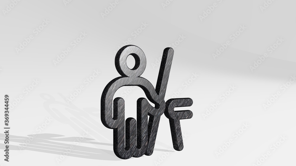 POOL PLAYER TABLE casting shadow from a perspective. A thick sculpture ...