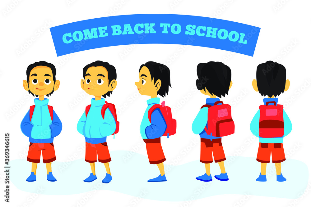 Cartoon School Kids Clipart, Illustration of school children cartoon ...
