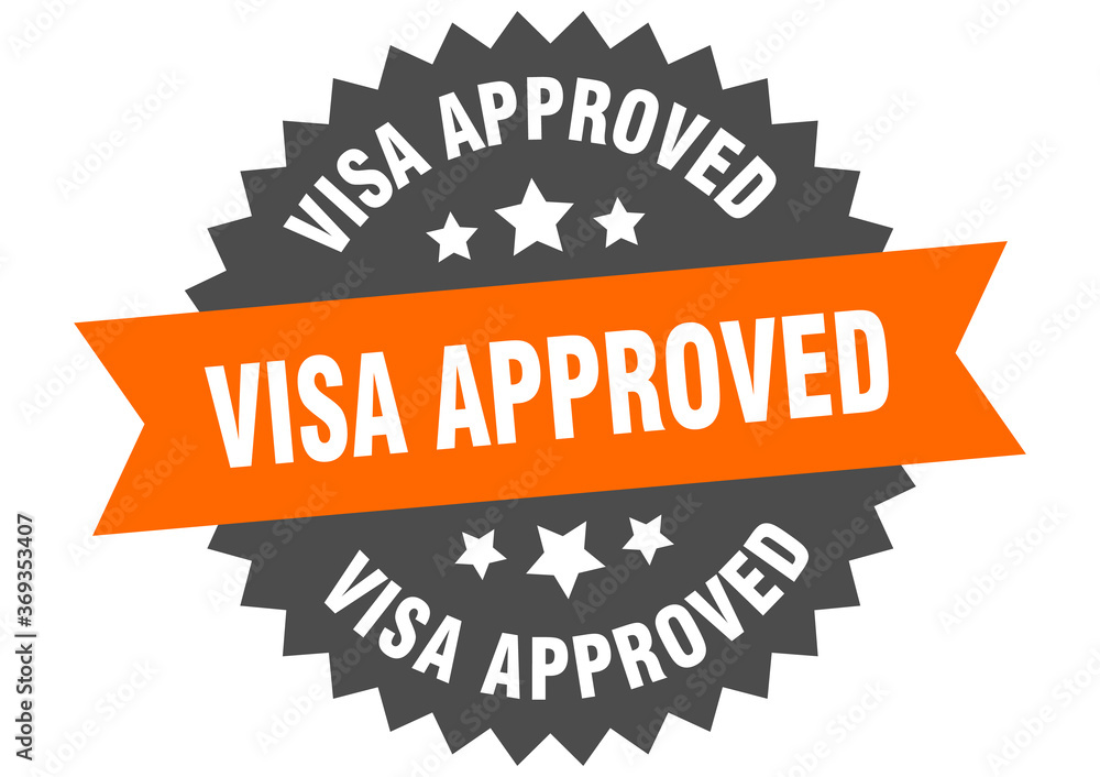 visa approved round isolated ribbon label. visa approved sign Stock ...