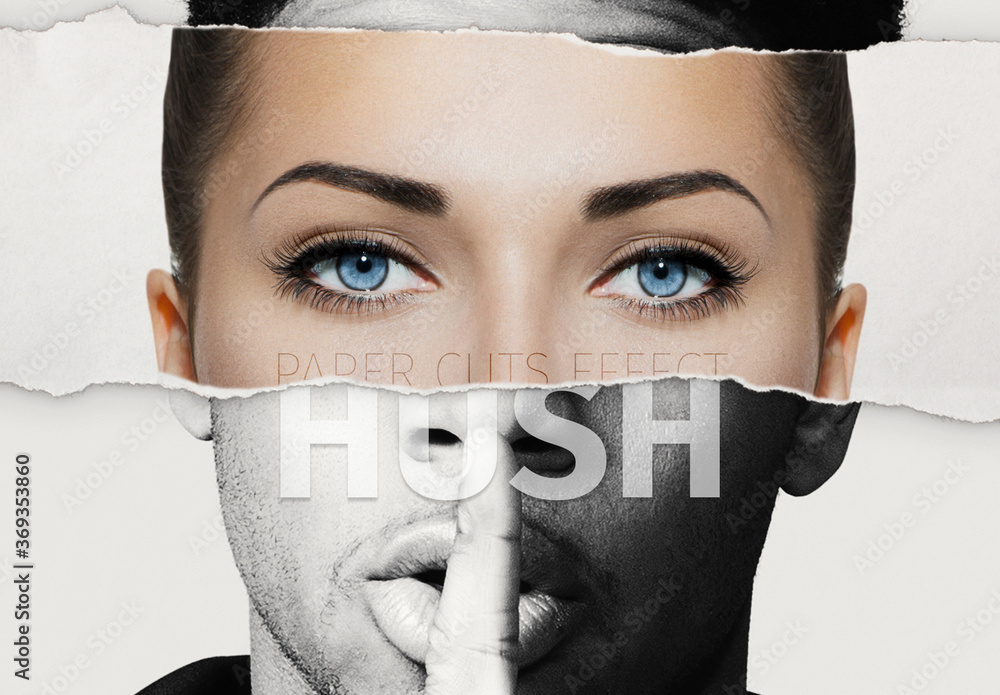 Torn Paper Cut Out Photo Effect Stock Template | Adobe Stock