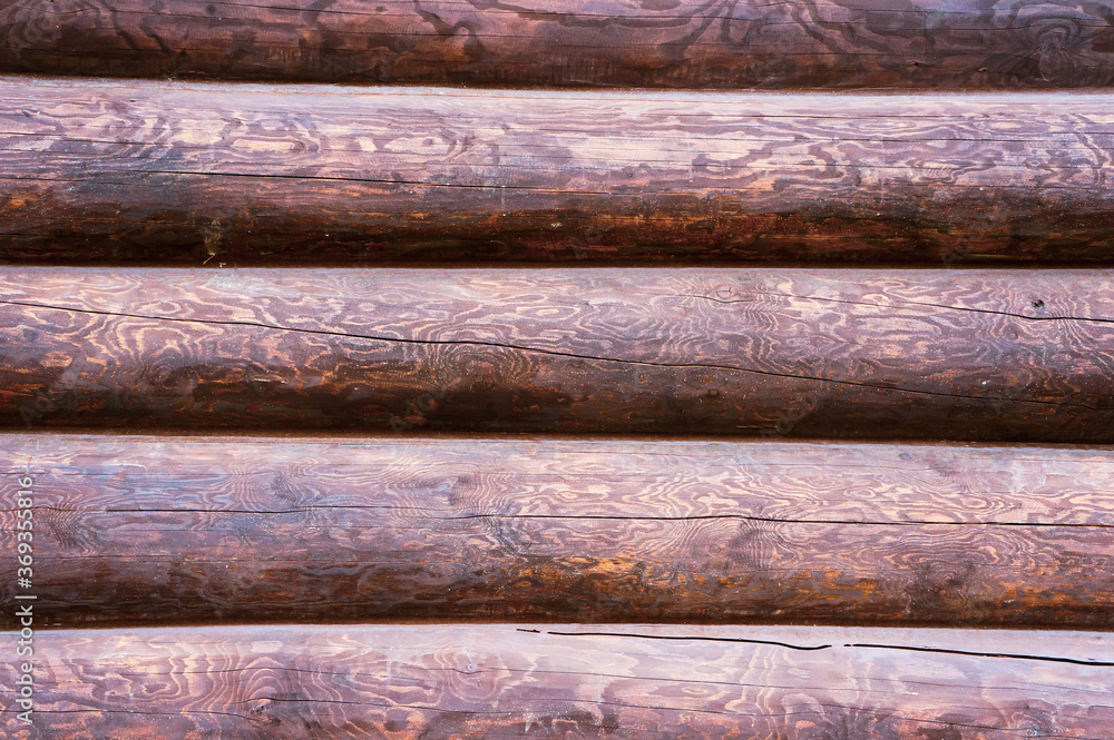 Modern Hand Hewn Natural Log Cabin Wall Facade Fragment Texture. Rustic ...