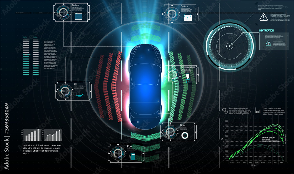 Autonomous car. Driverless car. Self driving vehicle. Future concepts ...