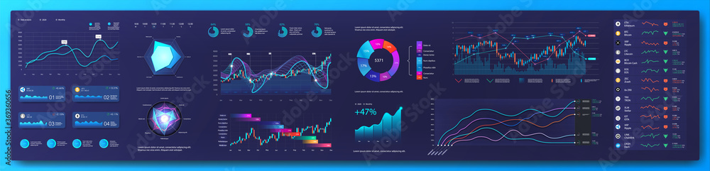Graphic elements UI, UX, KIT for App and dashboard. Infographic ...