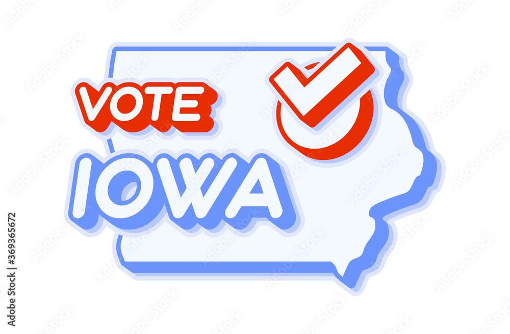 Presidential vote in Iowa USA 2020 vector illustration. State map with ...