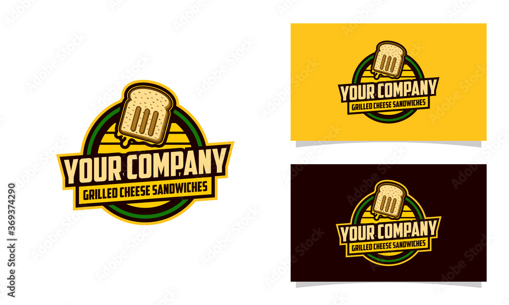 cheeseburger logo, Cheese with bread Grill Logo Design Template, budge ...
