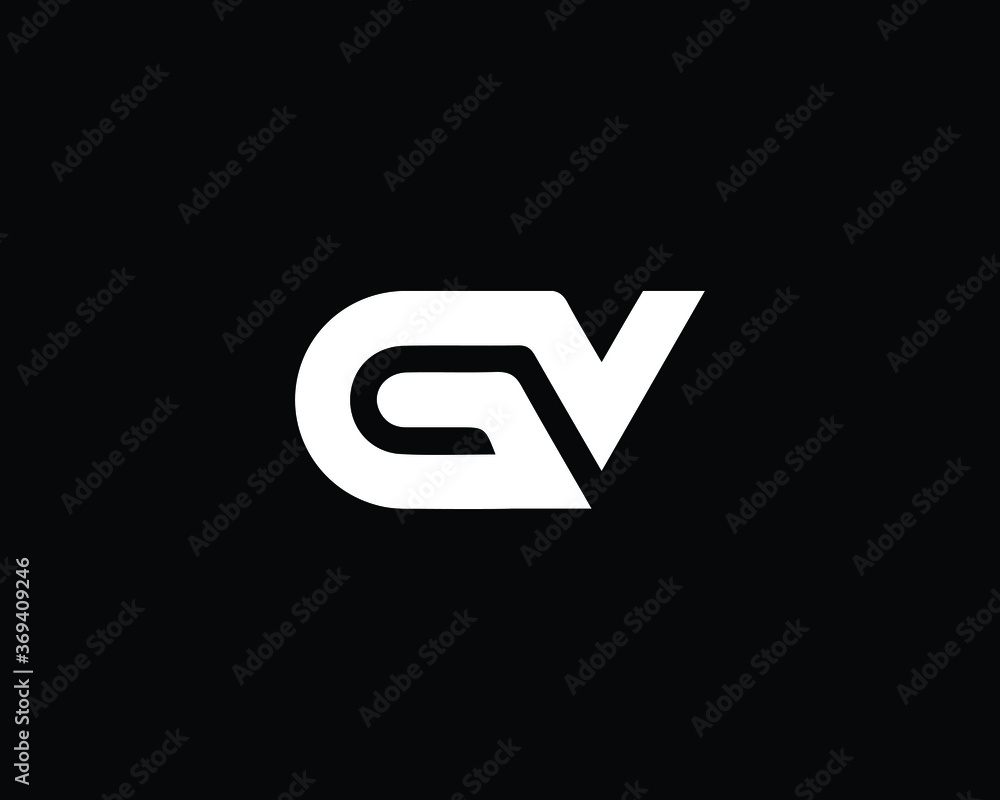 Professional and Minimalist Letter GV Logo Design, Editable in Vector ...