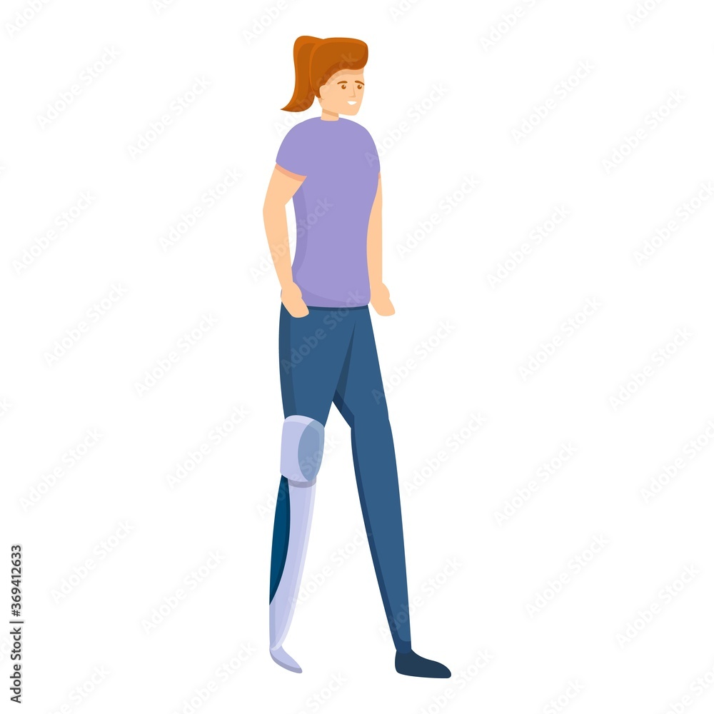 Girl leg amputated icon. Cartoon of girl leg amputated vector icon for ...