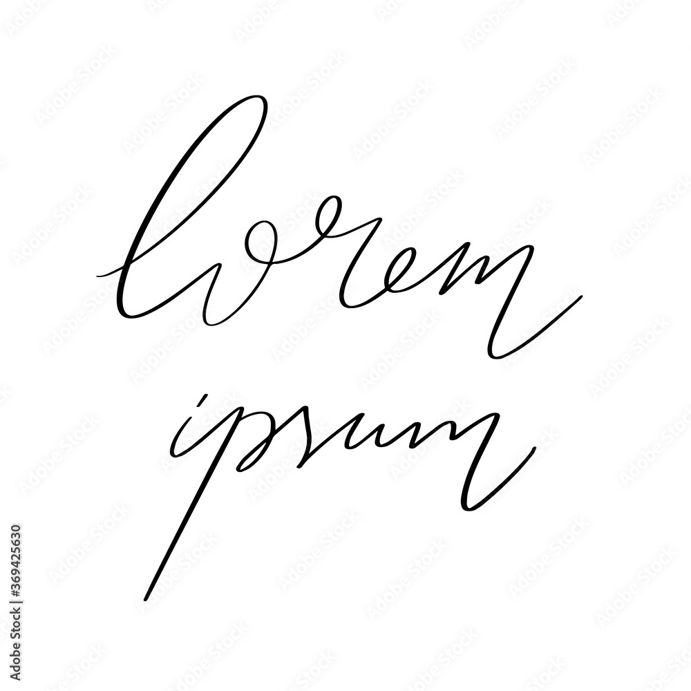 Lorem ipsum. Vector hand drawn lettering isolated. Template for card ...