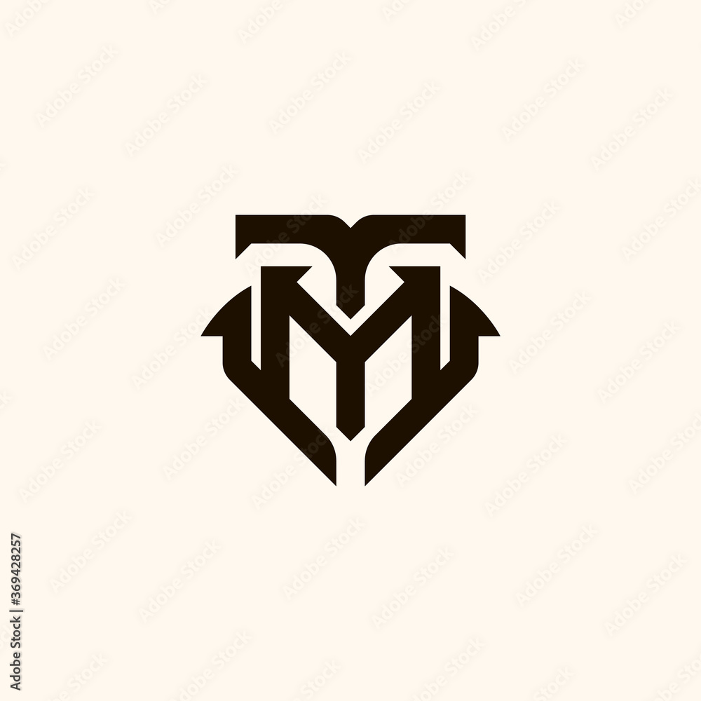 Creative Professional Trendy Monogram MT TM M T Logo Design in Black ...
