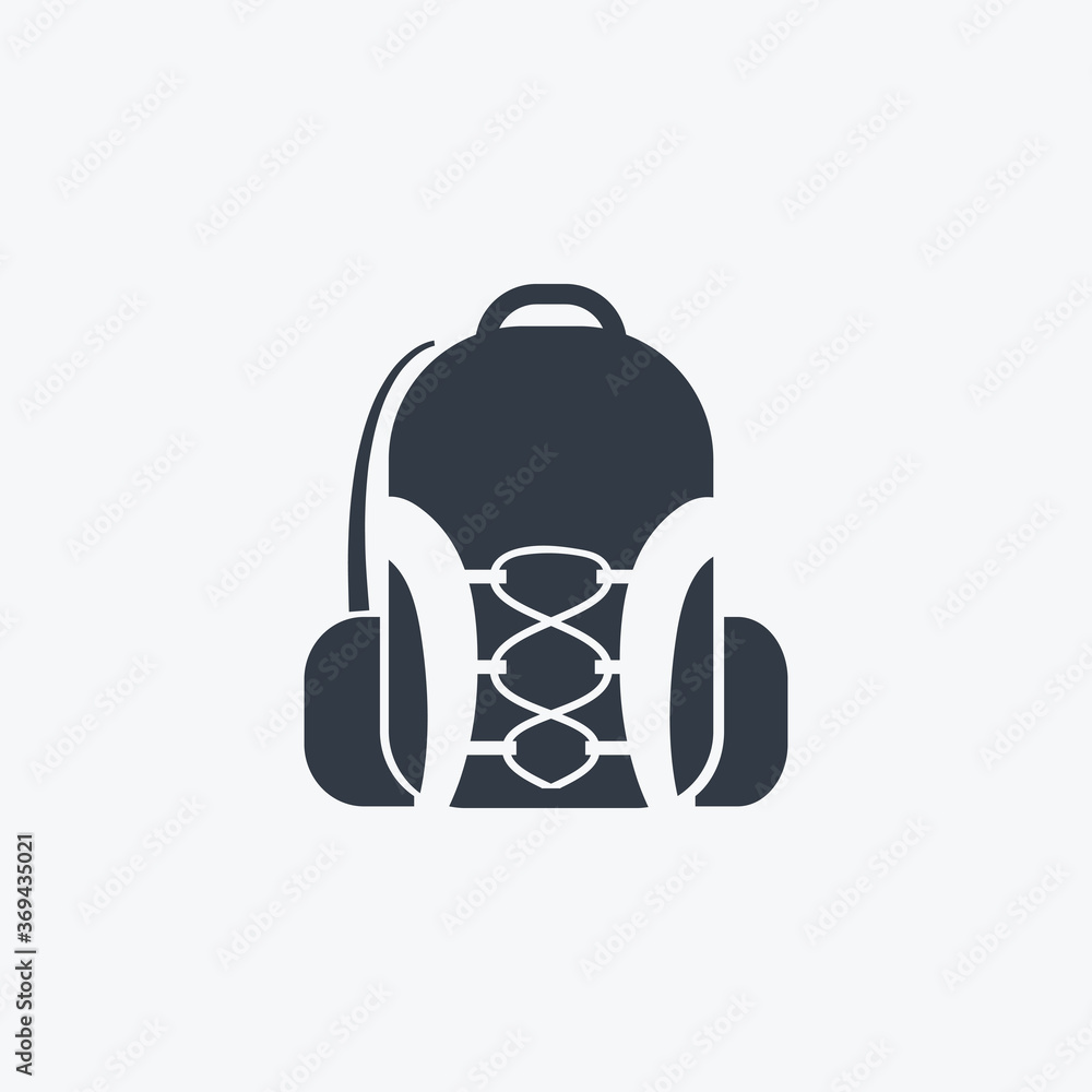 Camping bag icon isolated on clean background. Camping bag icon concept ...