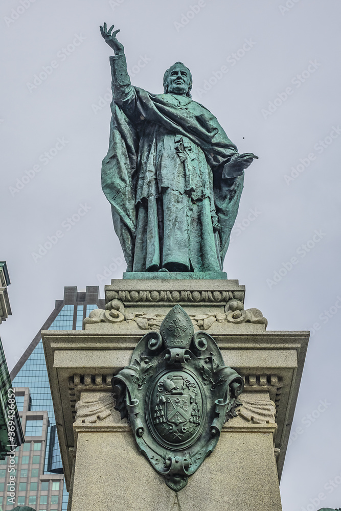 Ignace Bourget Monument is located in front of Montreal's Mary, Queen ...
