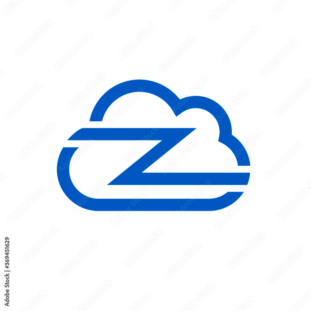 Abstract blue cloud split with z. Cloud based icon Stock Vector | Adobe ...