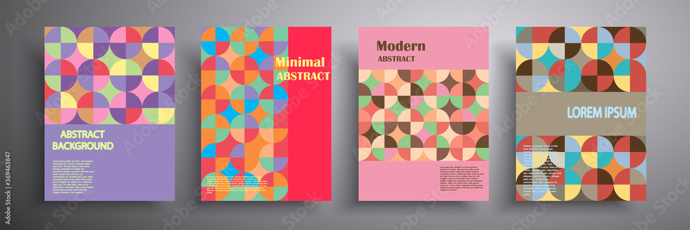 Abstract vector illustration of covers with circle graphic geometric ...