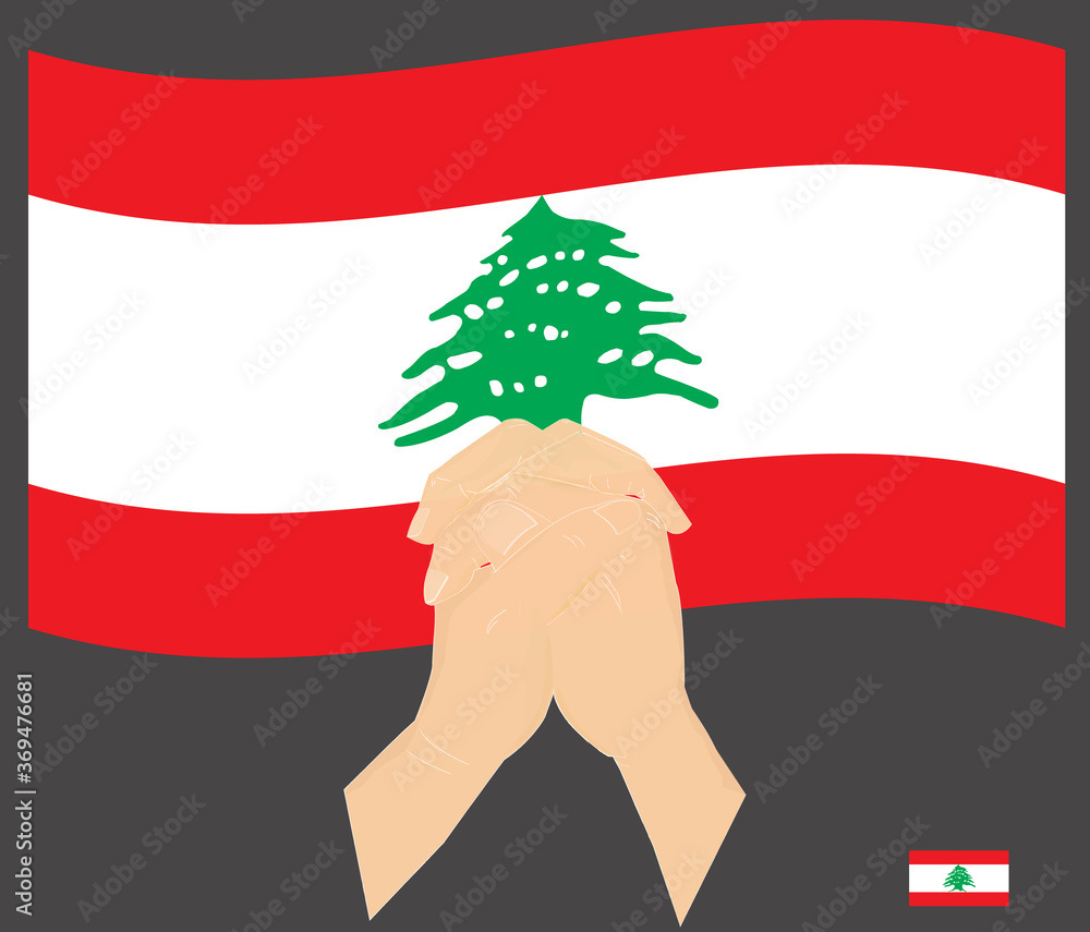 Praying hands with Lebanon National Flag, Pray for Lebanon, Save ...