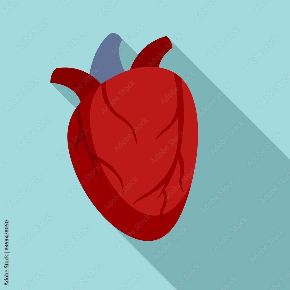 Cardiac human heart icon. Flat illustration of cardiac human heart ...