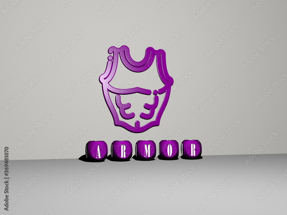 3D graphical image of ARMOR vertically along with text built by ...