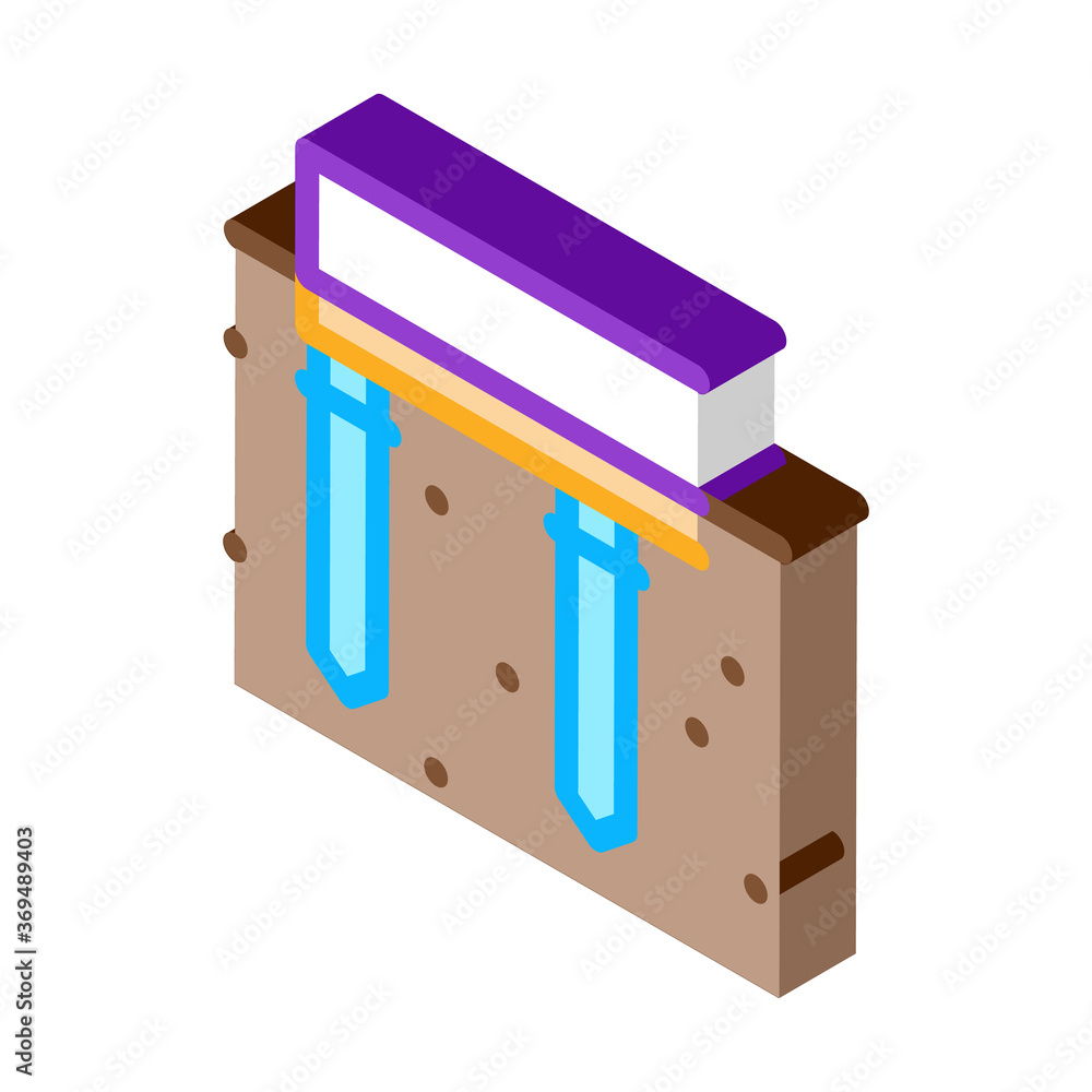 pile foundation icon vector. isometric pile foundation sign. color ...