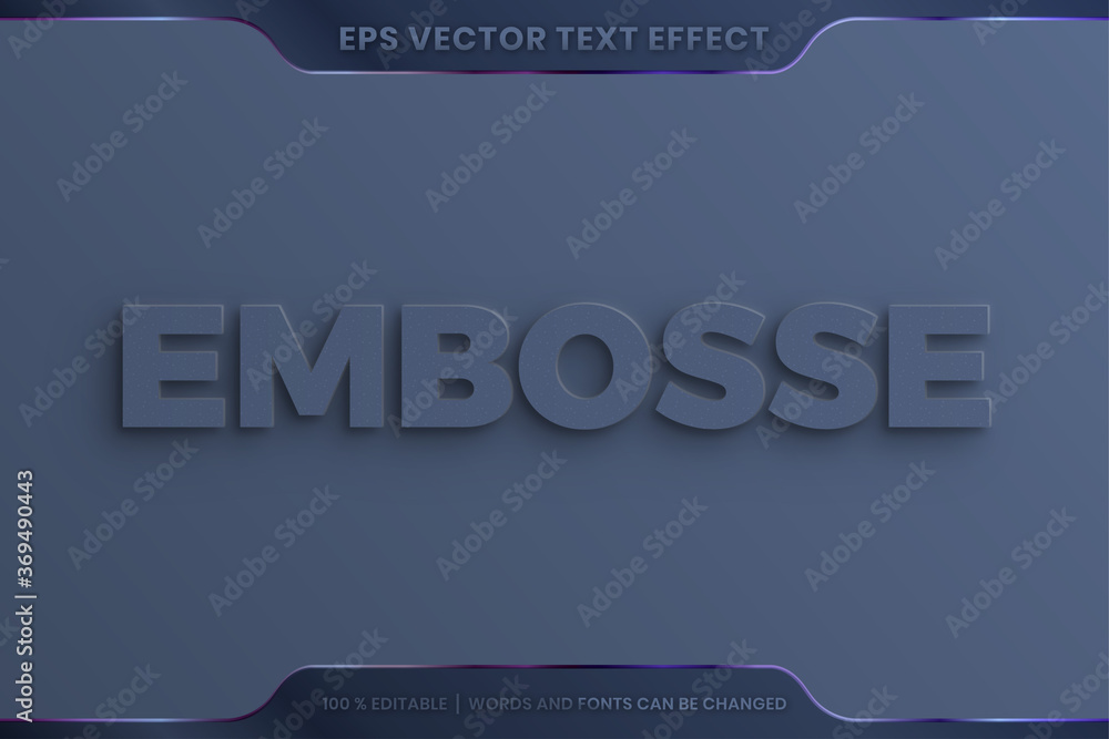 3d realistic elegant embossed text effect style editable Stock Vector ...