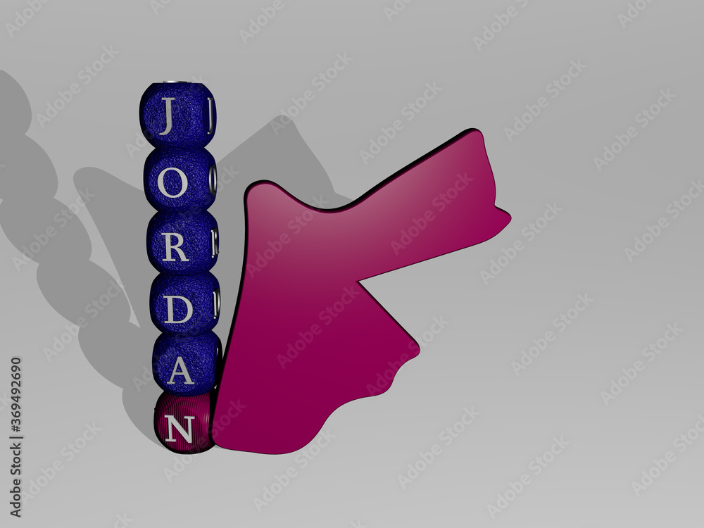 3D graphical image of jordan vertically along with text built around ...