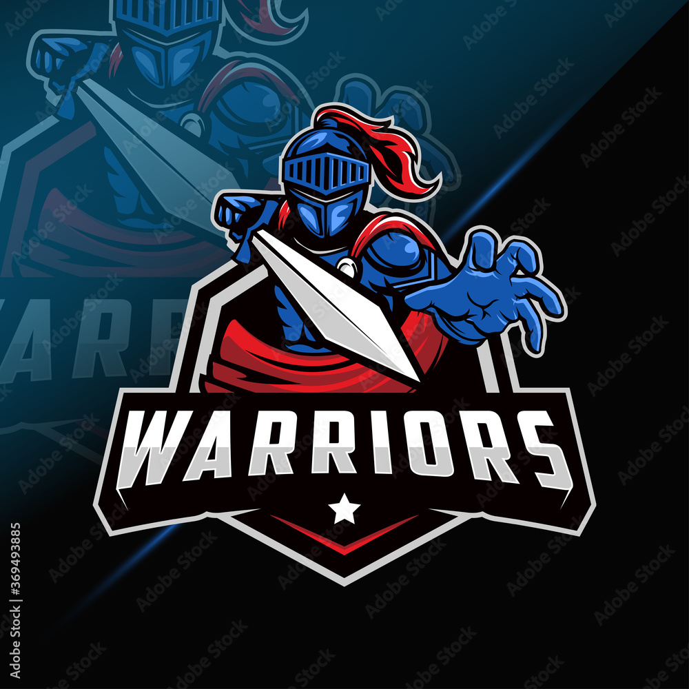 Warriors mascot logo Stock Vector | Adobe Stock