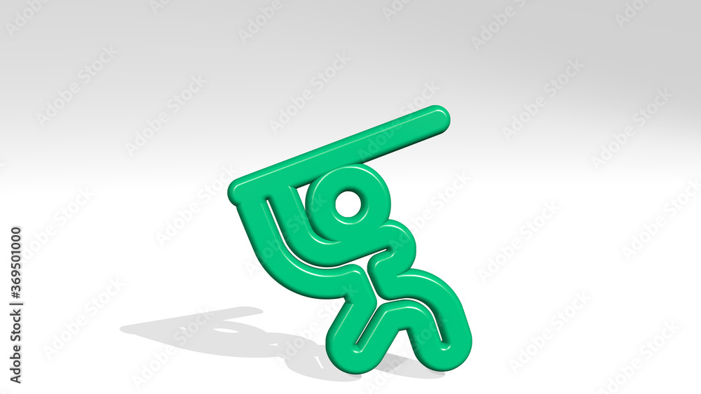 paralympics javelin throwing stand with shadow. 3D illustration of ...