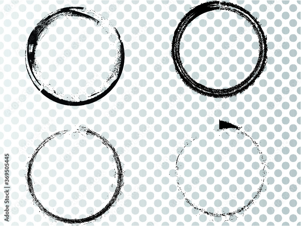 Vector Frames. circle for image. distress texture . Grunge Black and ...