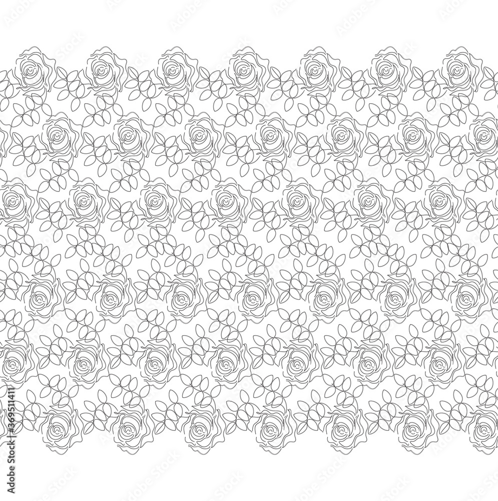 Vector ornamental seamless lacy pattern with roses. Set of Seamless ...