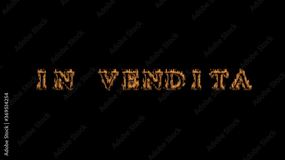 In vendita fire text effect black background. animated text effect with ...
