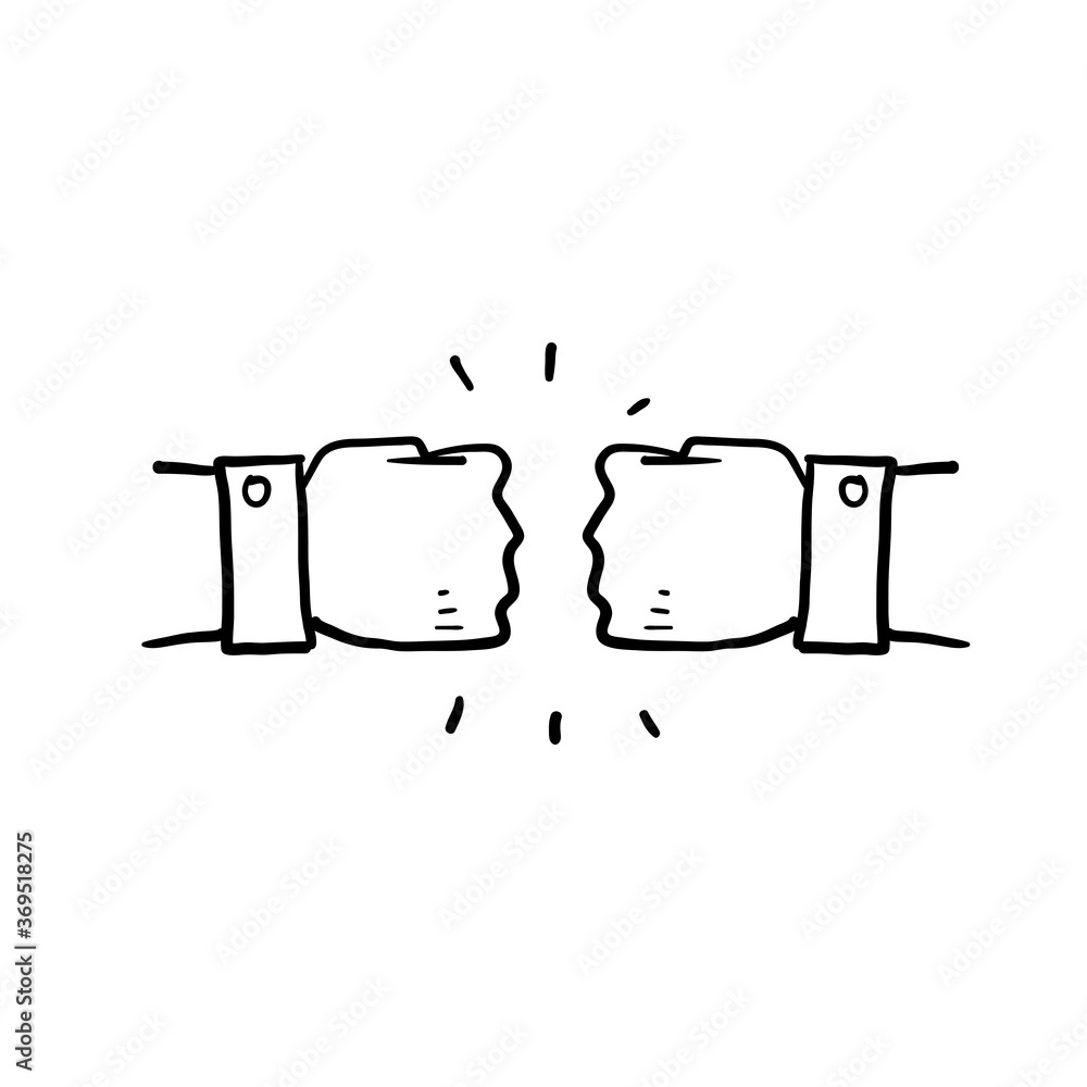 hand drawn fist bump icon illustration vector doodle Stock Vector ...