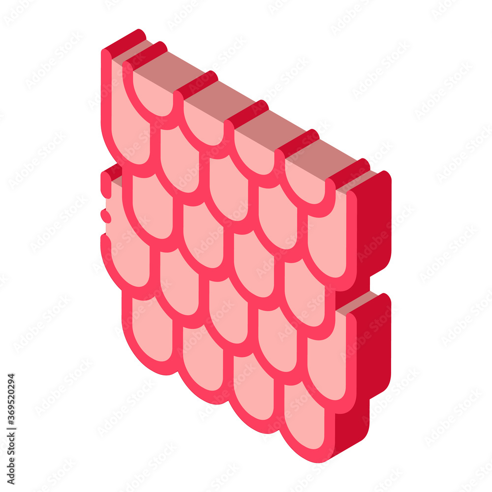 shingles roof icon vector. isometric shingles roof sign. color isolated ...