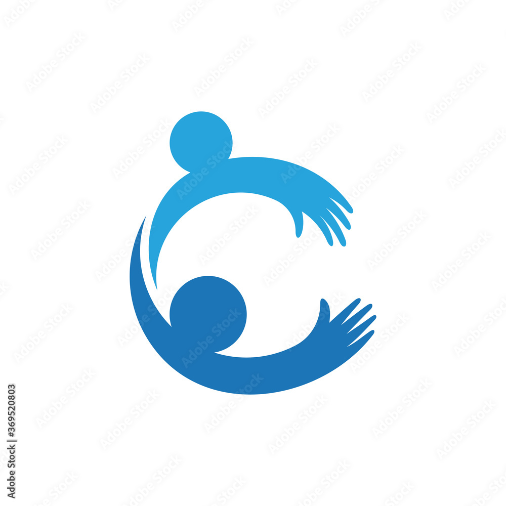 Human letter C logo. Logo design of two people combination with initial ...