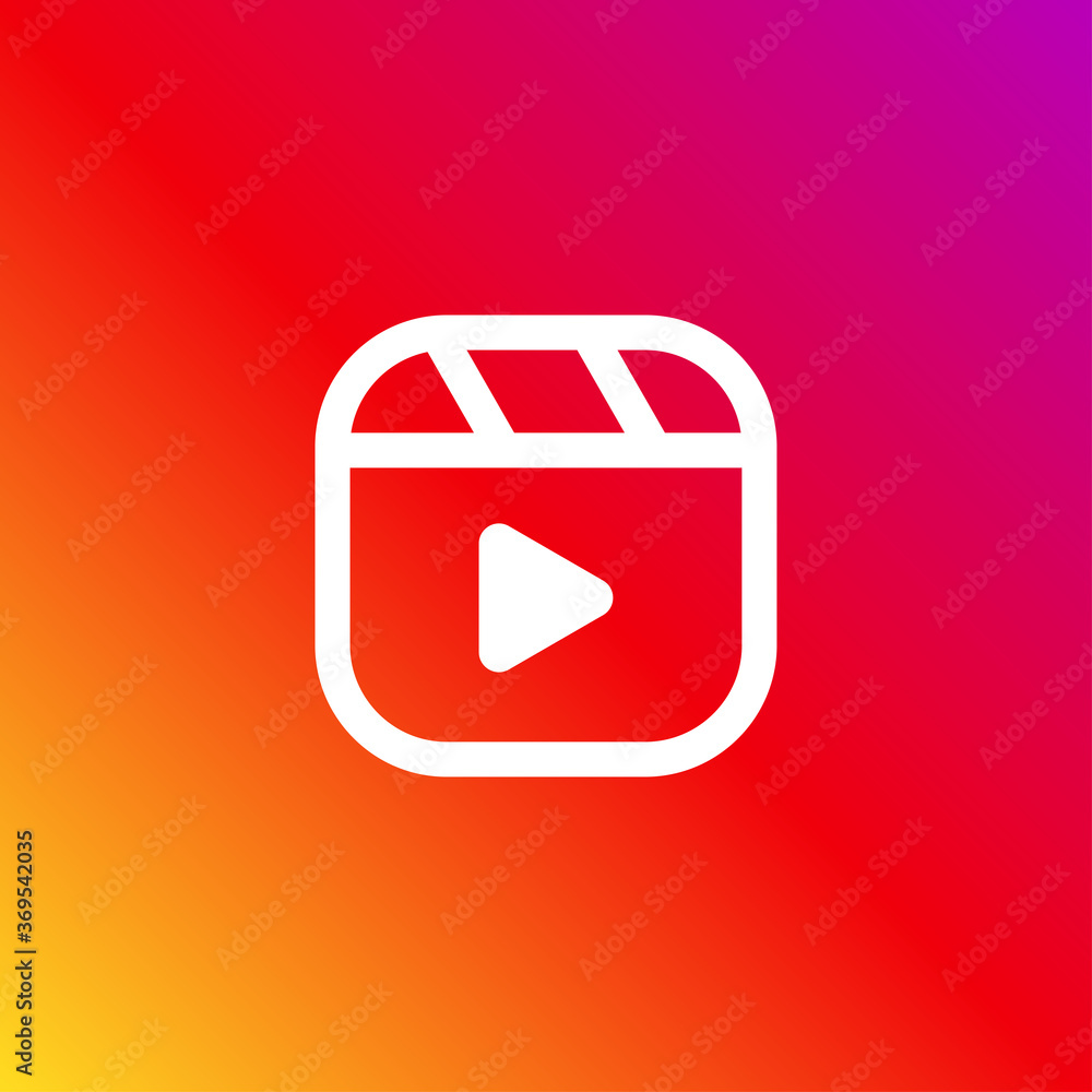 Instagram reel icon isolated on background. Social media video content ...