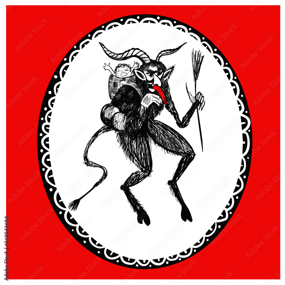 Krampus. Scary krampus. Horned devil. Realistic. Heck. Traditional ...