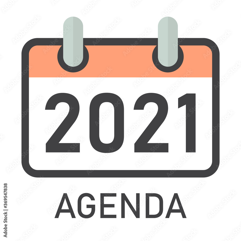 2021 Calendar, Agenda. Isolated, flat vector illustration of anual ...