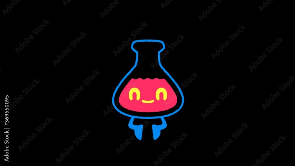 Funny animation gif character on isolated background. Flask cartoon ...
