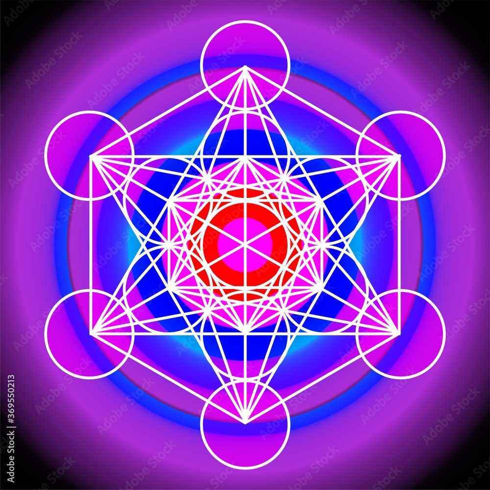 Sacred Geometry - Metatron's Cube - Purple pattern, Vector Illustration ...