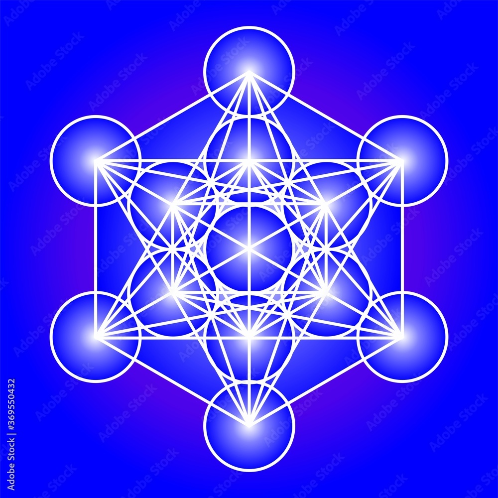 Sacred Geometry - Metatron's Cube - Blue pattern, Vector Illustration ...