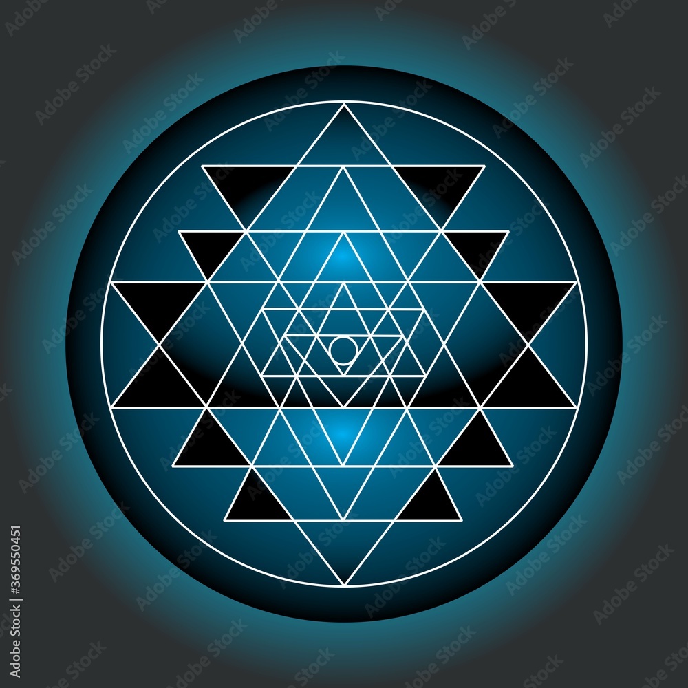 Sacred Geometry in Nature - Sri Yantra, Hexagram pattern, Vector ...