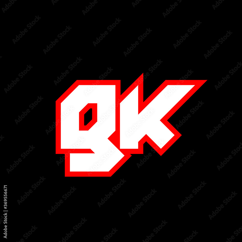 GK logo design, initial GK letter design with sci-fi style. GK logo for ...