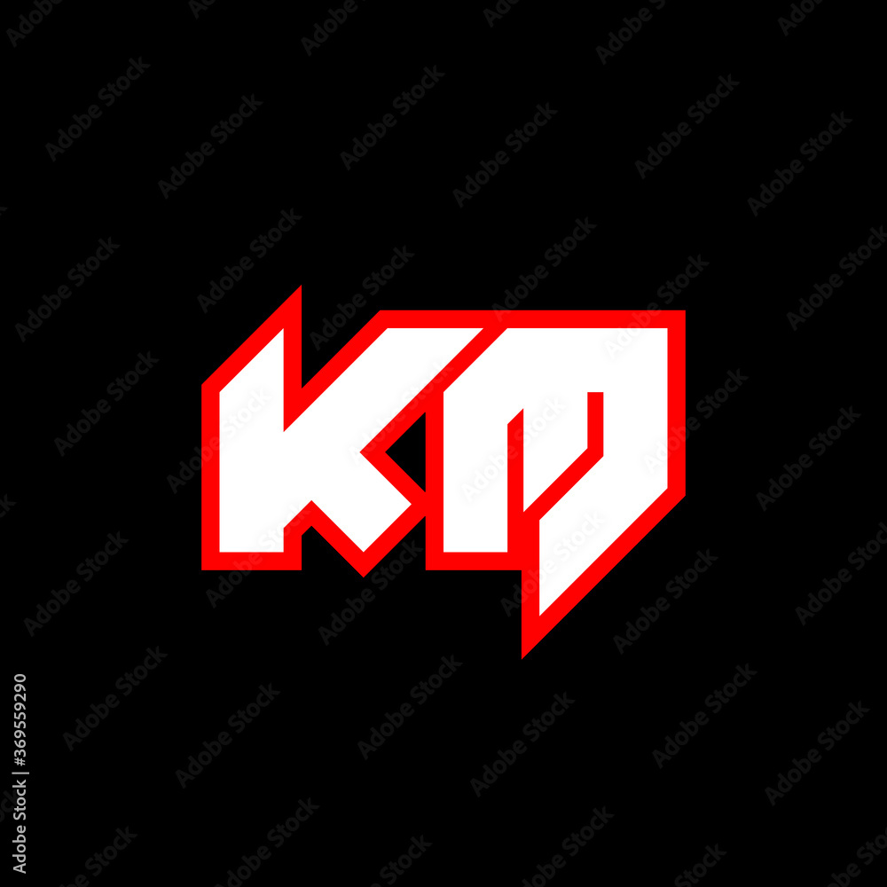 KM logo design, initial KM letter design with sci-fi style. KM logo for ...