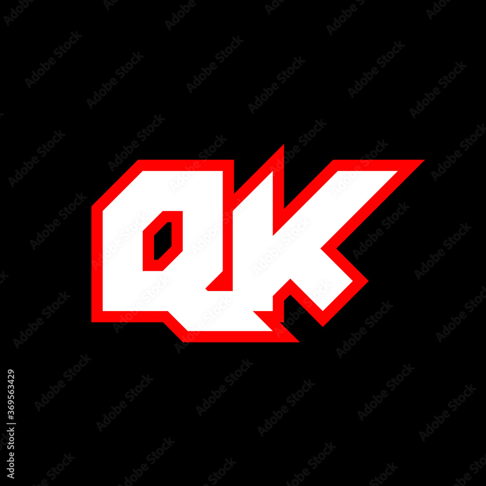 QK logo design, initial QK letter design with sci-fi style. QK logo for ...