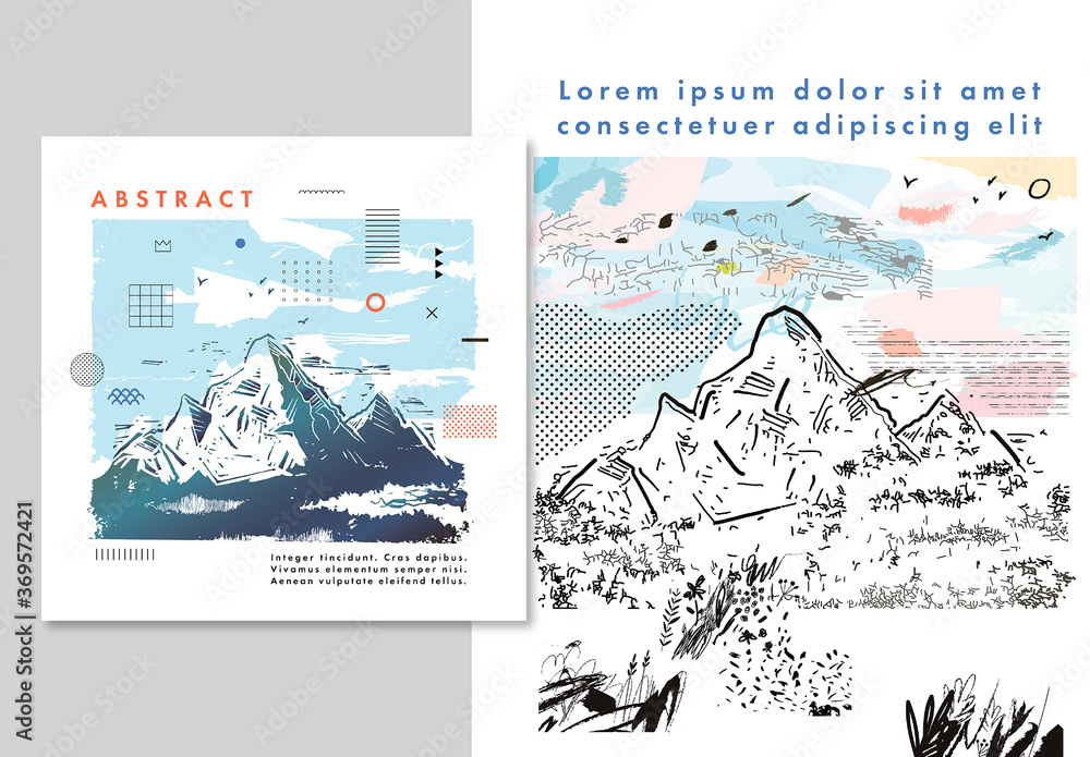 Posters with Mountains Stock Template | Adobe Stock