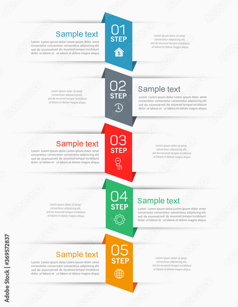 Vector infographics tab paper index template for diagram, graph ...